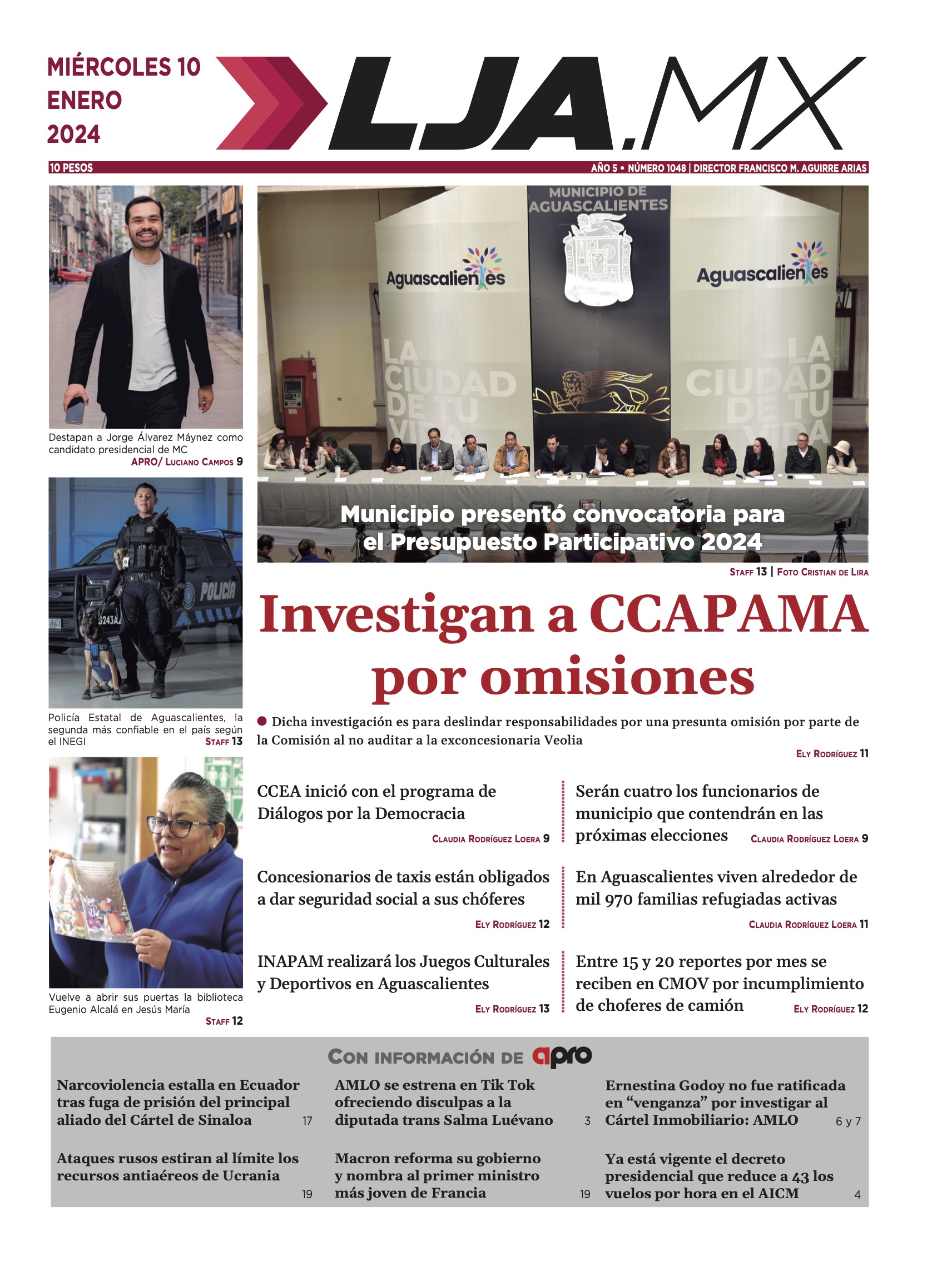 Investigan a CCAPAMA por omisiones y más en LJA.MX, edición 10/1/2024 ...