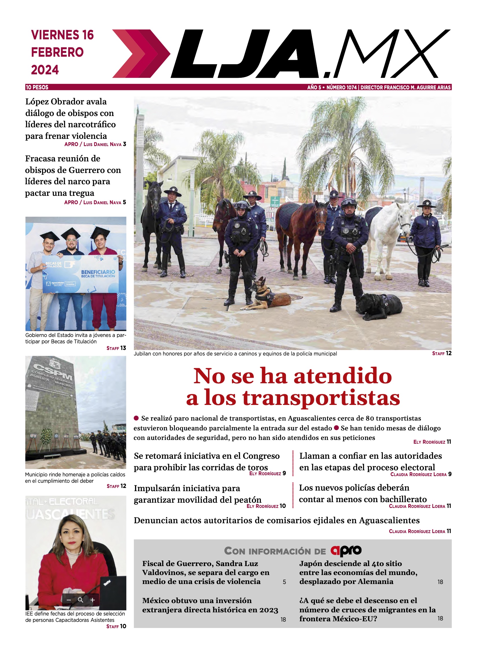 No se ha atendido a los transportistas y más en LJA.MX, edición 16/2 ...